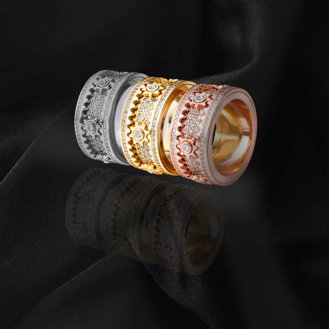 Iced Out Rotating Gear Ring– Varelle & Co.